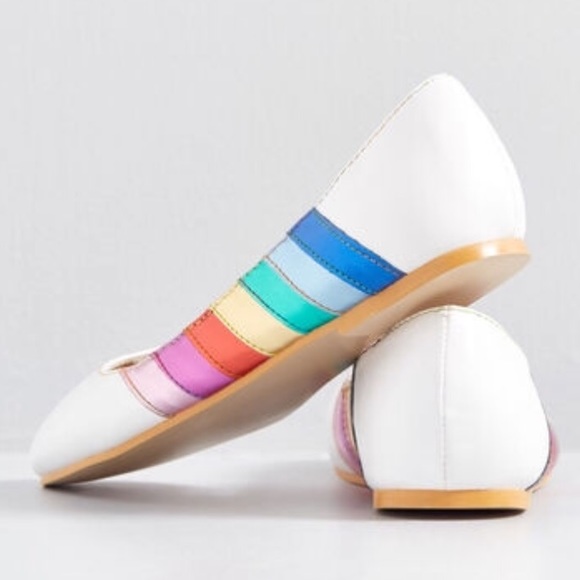 Wanted | Shoes | Modcloth Color Lover Metallic Rainbow Flats | Poshmark
